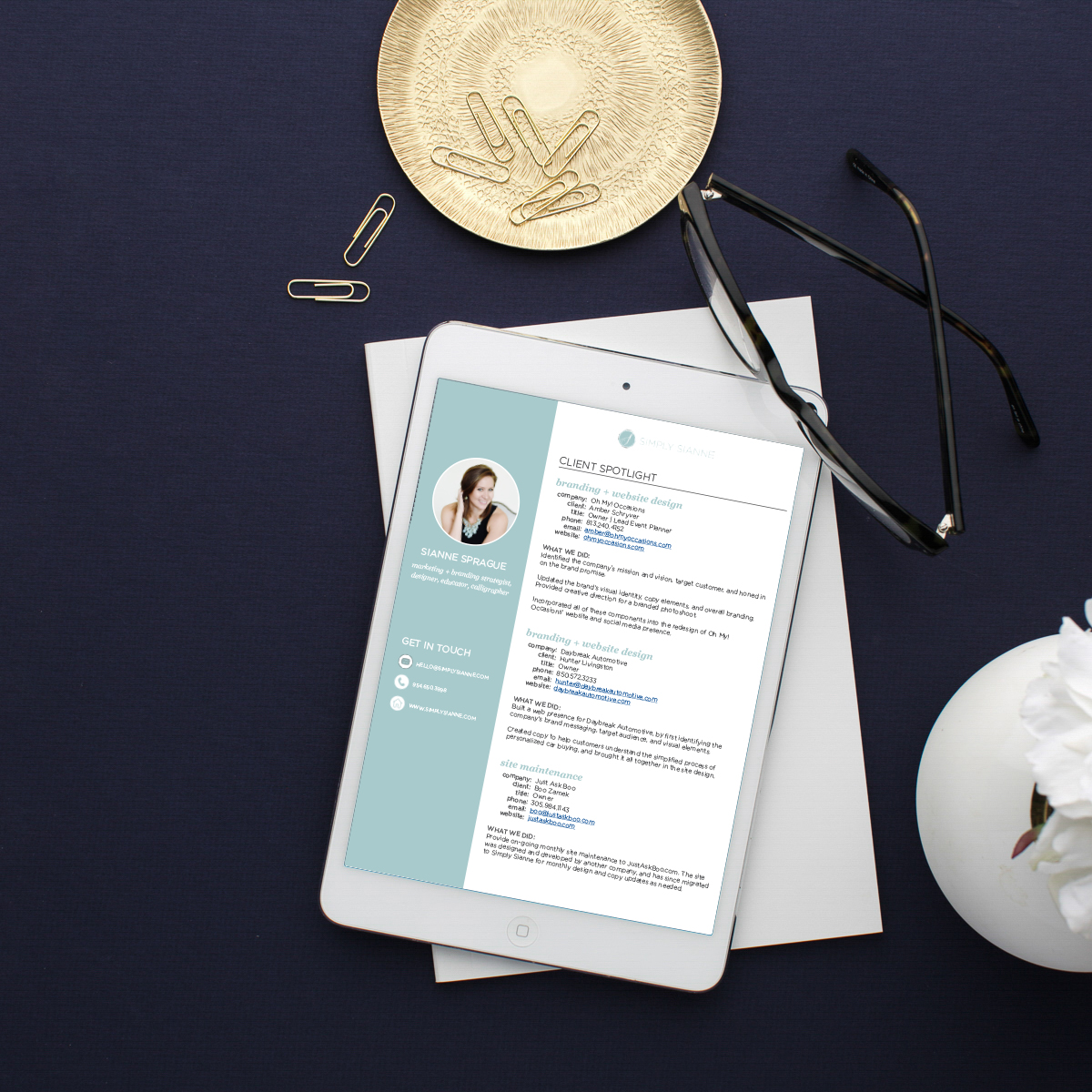 Client Reference Sheet Template Simply Sianne